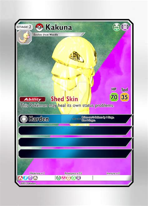 Pokemon Card 14 Kakuna By Nova Nebulas On Deviantart