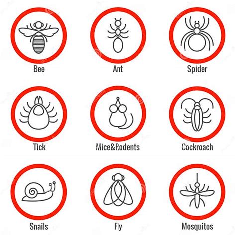 Pest And Insect Control Vector Linear Icons Set Stock Vector