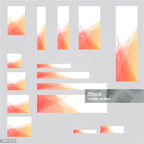 데스크톱 및 모바일 광고를 위한 15개의 다른 크기의 배너 배경 템플릿 디자인 간판에 대한 스톡 벡터 아트 및 기타 이미지 간판 고층 건물 공란 Istock