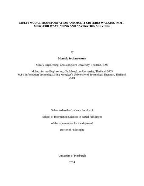 Pdf Multi Modal Transportation And Multi Criteria Walking Dokumentips