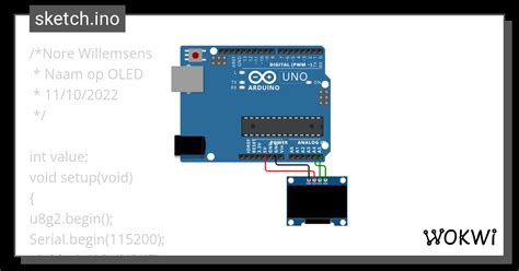 Analoge Waarde Op OLED Wokwi ESP32 STM32 Arduino Simulator