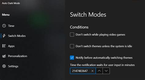 AutoDarkModeApp Exe Closes Unexpectedly When You Specify Time The Notification Waits For User
