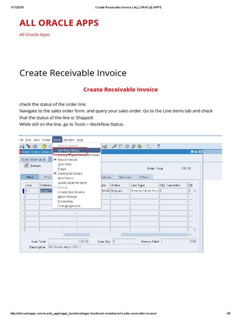 how to create receivable invoice oracle apps pdf information technology data management