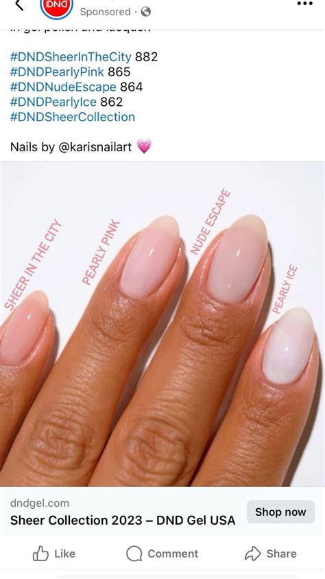 Dnd Sheer Collection In 2025 Sheer Nails Neutral Nails Nails
