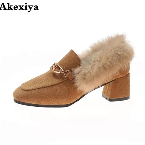 2018 새로운 가을 한국 버전 야생 모피 신발 완두콩 신발 겨울 플러스 벨벳 신발 학생 여성 신발여성용 펌프