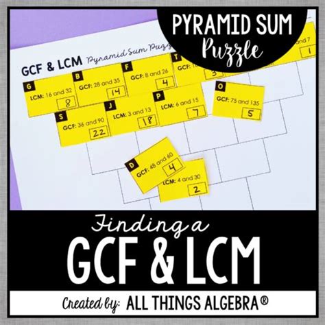 Greatest Common Factor Gcf And Least Common Multiple Lcm Pyramid