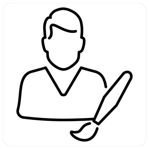 Artist Icon Concept In Black Line Color 66249562 Vector Art At Vecteezy