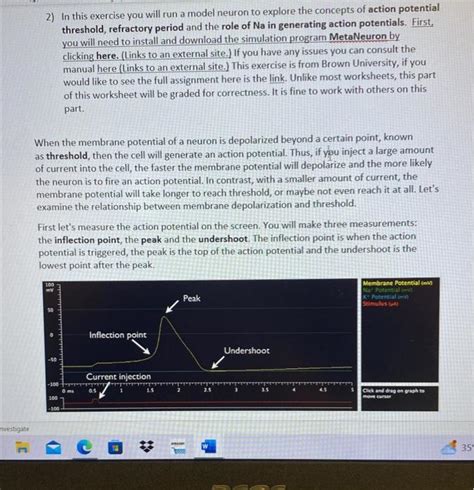 Solved 2 In This Exercise You Will Run A Model Neuron To