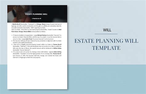 Estate Planning Will Template In Word Google Docs Download Template Net