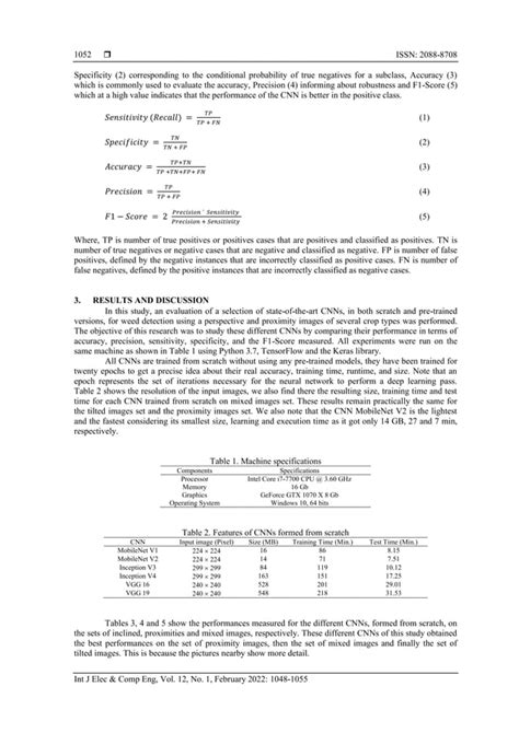 weeds detection efficiency through different convolutional neural