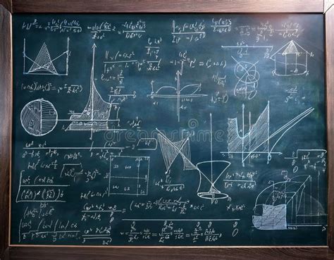 A Chalkboard Filled With Mathematical Equations And Graphs Including A