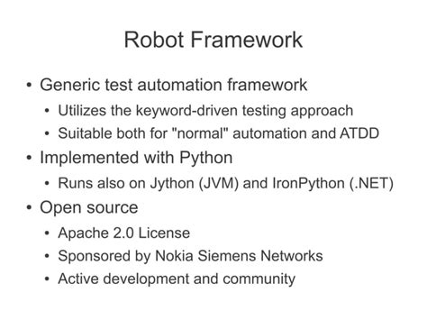 Slides Acceptance Test Driven Development Using Robot Frameworkpdf