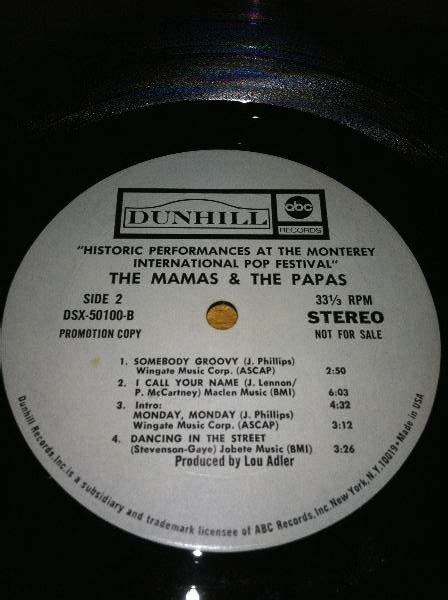 The Mamas And The Papas Historic Performances At The Monterey International Pop Festival Used