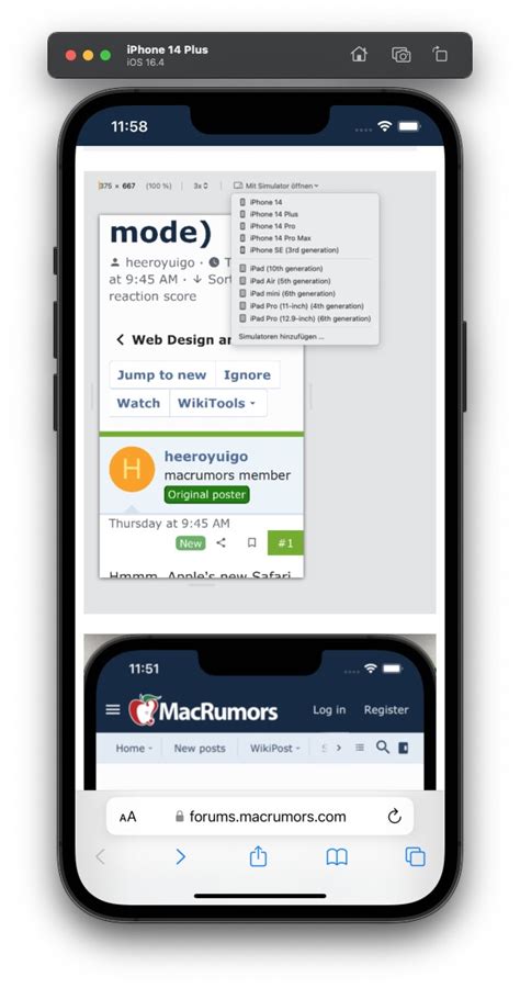 regression in safari 17 responsive design mode macrumors forums