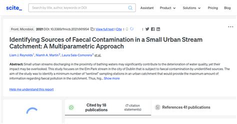 Identifying Sources Of Faecal Contamination In A Small Urban Stream Catchment A Multiparametric