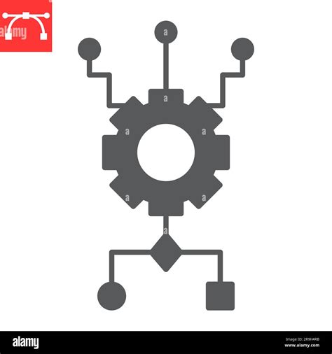 algorithm glyph icon technology and artificial intelligence automated