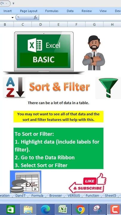 shorts excel exceltutorial exceltips exceltricks basicofexcel ytshortsindia sort youtube