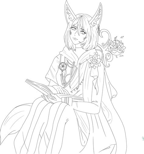 Lindas Y Hermosas Chicas Anime Con Orejas De Lobo Vector En Vecteezy