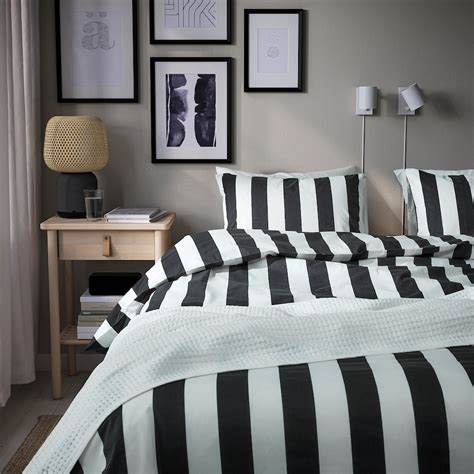 SlÅnhÖstmal Duvet Cover And Pillowcase S Black White Stripe King