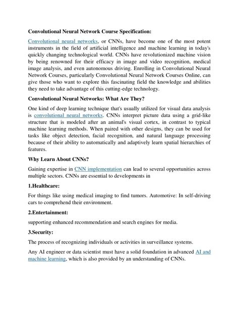 Ppt Convolutional Neural Network Course Specification Powerpoint Presentation Id 13609022