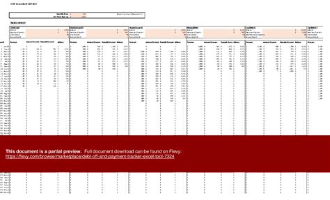 Debt Off And Payment Tracker Excel Tool Template Excel Xls