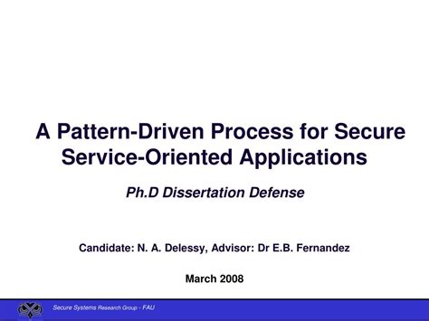 Ppt A Pattern Driven Process For Secure Service Oriented Applications