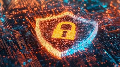 Digital Shield Lock Concept Cyber Security Concept Internet Security