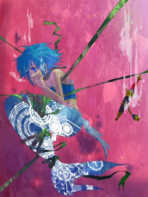 Safebooru Bdsm Blue Eyes Blue Hair Bondage Covering Covering Face Covering Mouth Dagger Mahou