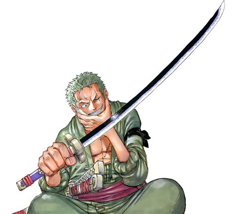 One Piece White Background Zoro Scar Png Zoro White Background Katana