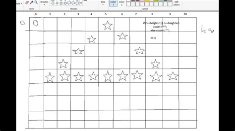 c program draw a triangle using stars youtube