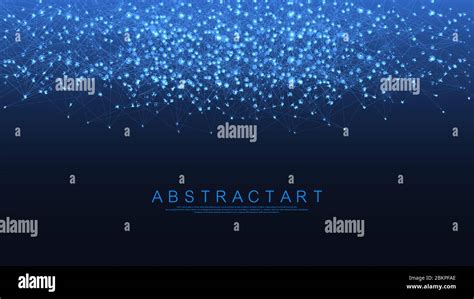 Abstract Digital Network Connection Structure On Blue Background Artificial Intelligence And