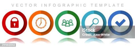 인터넷 벡터 아이콘 컬렉션 자물쇠 시계 사람 렌즈 및 투표와 같은 기타 아이콘 Eps 10의 평면 디자인 인포 그래픽 템플릿 개념에 대한 스톡 벡터 아트 및 기타 이미지