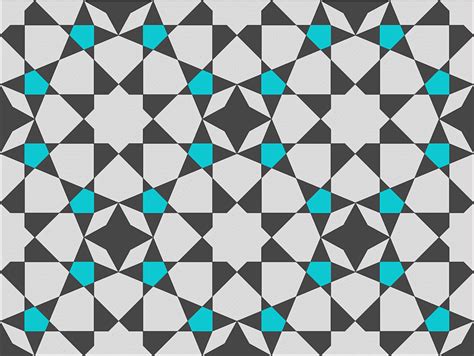 الرسم التوضيحي الأبيض ، البط البري ، والرمادي ، أنماط هندسية إسلامية