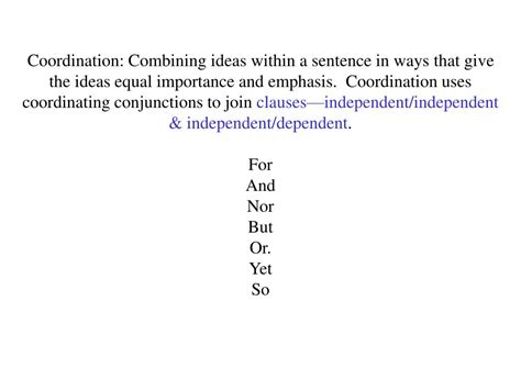 Ppt Subordination And Coordination Powerpoint Presentation Free