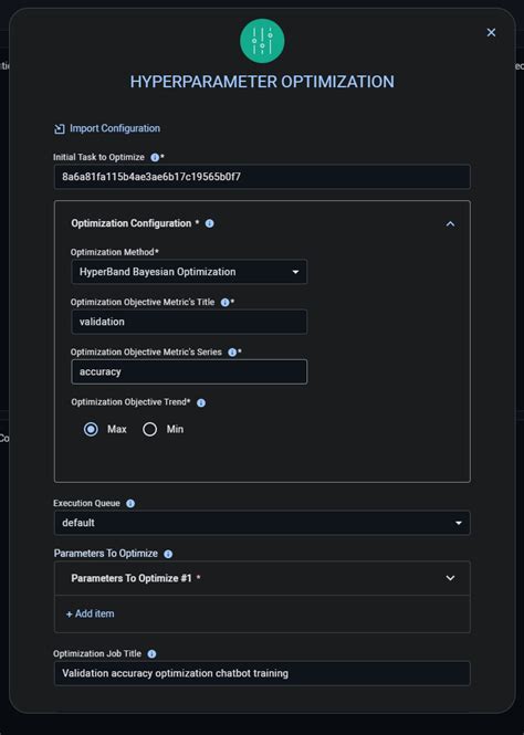 Hyperparameter Optimization ClearML