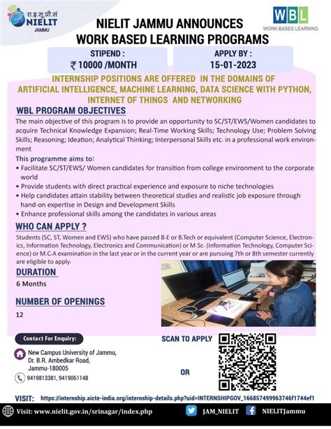 Internship Program Details Government Of India National Institute