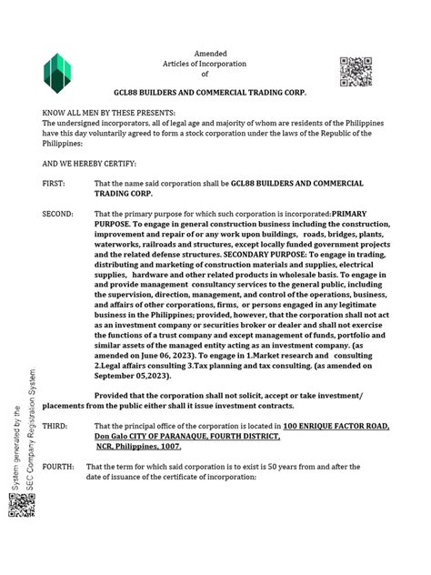 Amended Gis Download Free Pdf Corporations Securities Finance