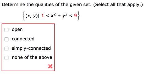 Solved Determine The Qualities Of The Given Set Select All