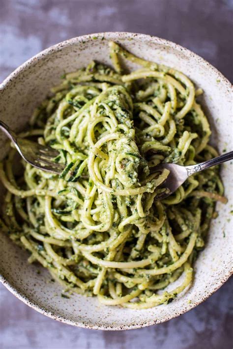 Green Goddess Zucchini Pasta With Fried Halloumi Half Baked Harvest