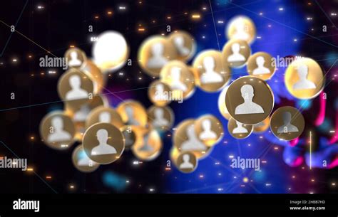 Abstract Illustration Of A Sphere Network Structure And A Man On The