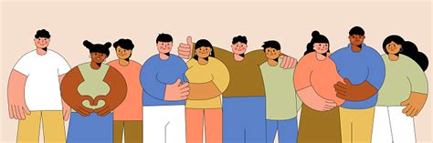 추상적 인 다양한 다채로운 사람들이 함께 포즈를 취하는 그룹 개념에 대한 스톡 벡터 아트 및 기타 이미지 개념 공동체 귀여운 Istock