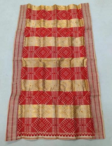 Embroidered Golden Tussar Silk Gamusa At Rs 2300 In Guwahati Id
