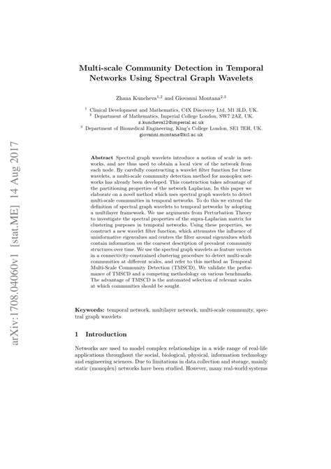 Pdf Multi Scale Community Detection In Temporal Networks Using