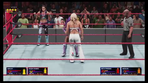 Bayley And Sasha Banks Vs Beth Pheonix And Natalya Wwe 2k19 Youtube