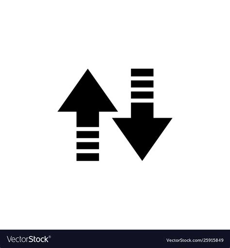 Up Down Arrow Icon In Flat Style For Apps Ui Vector Image