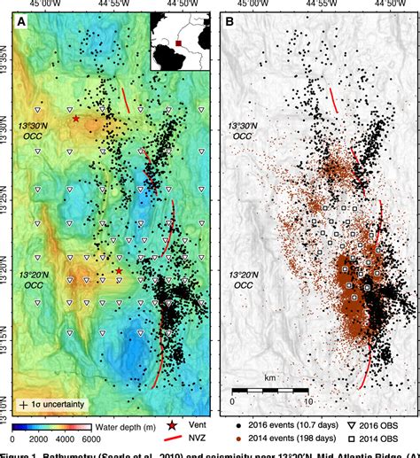Figure 1 From Seismicity Trends And Detachment Fault Structure At 13°n