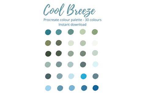 Cool Breeze Procreate Colour Palette Swatch By Mini Trezò Design Thehungryjpeg