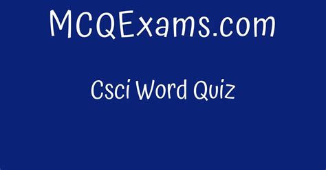 Csci Word Quiz Solution