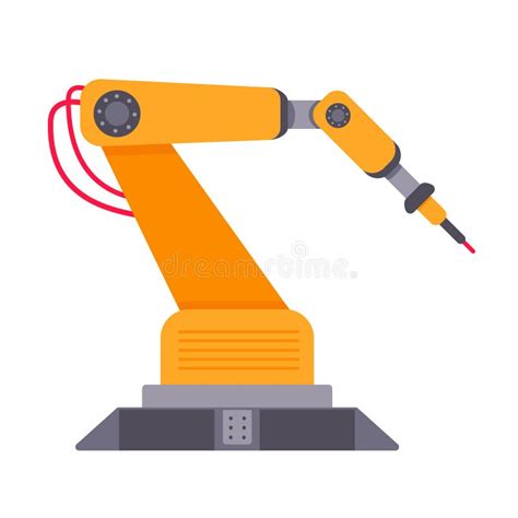 Robotic Arm Flat Style Design Vector Illustration Icon Sign Isolated On White Background Robot