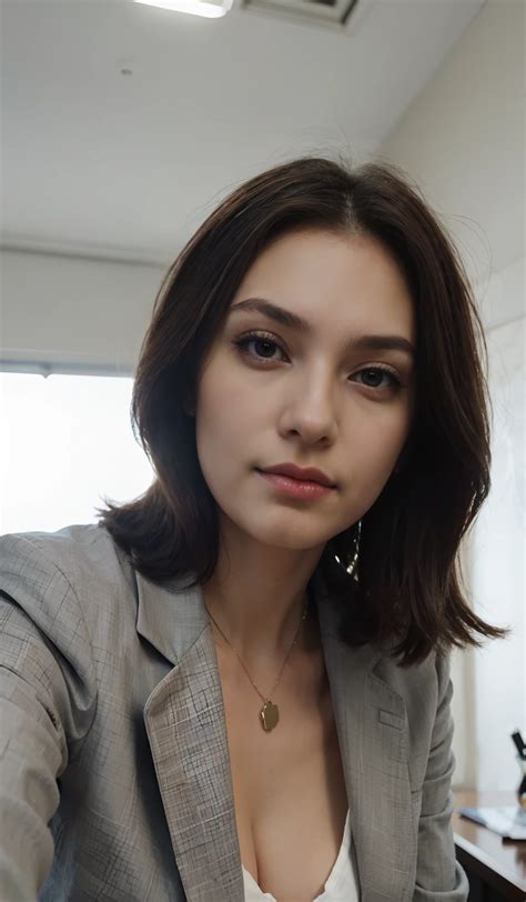 A Close Up Of A Woman In A Suit Posing For A Picture Seaart Ai